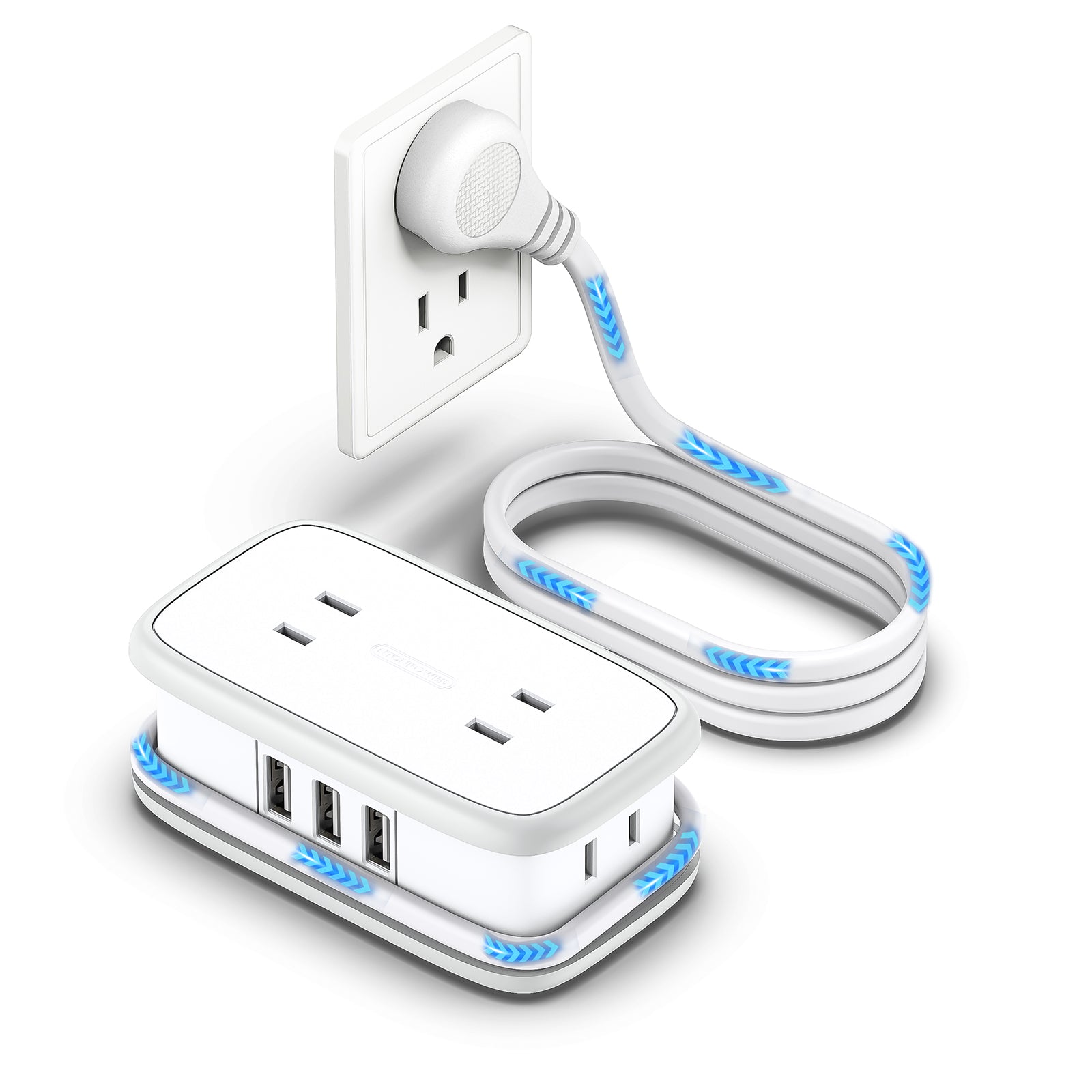 Ntonpower New JP Pocket Power Strip 4 Outlets 3 USB Small&Travel