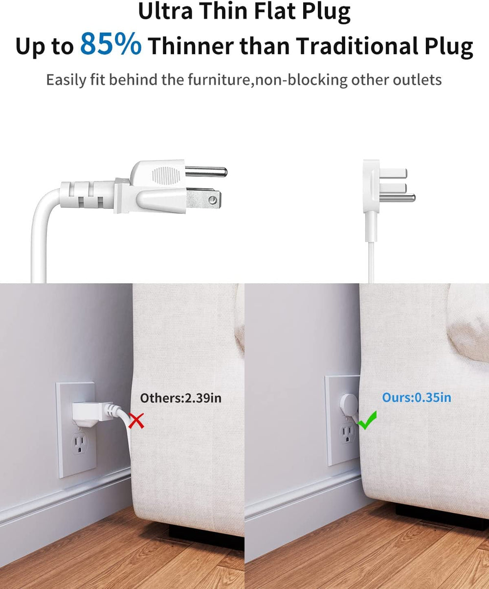 Ntonpower New Dot Power Strip 3 Outlets 2 USB-A 2 USB-C Small&Travel